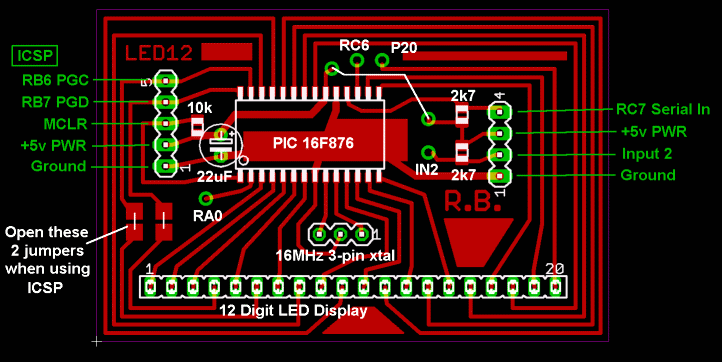 12 digit 7 segment LED no-parts driver